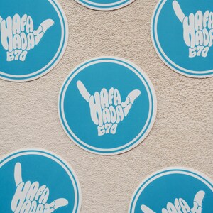 Hafa Adai 670 Saipan Round Shaka Sticker - Blue - Matte - Waterproof ...