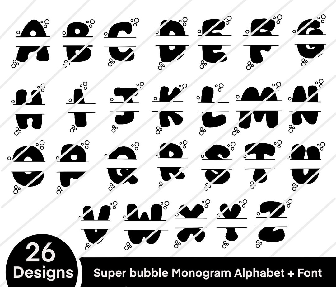 Bubble Monogram Alphabet SVG FREE Font - Etsy