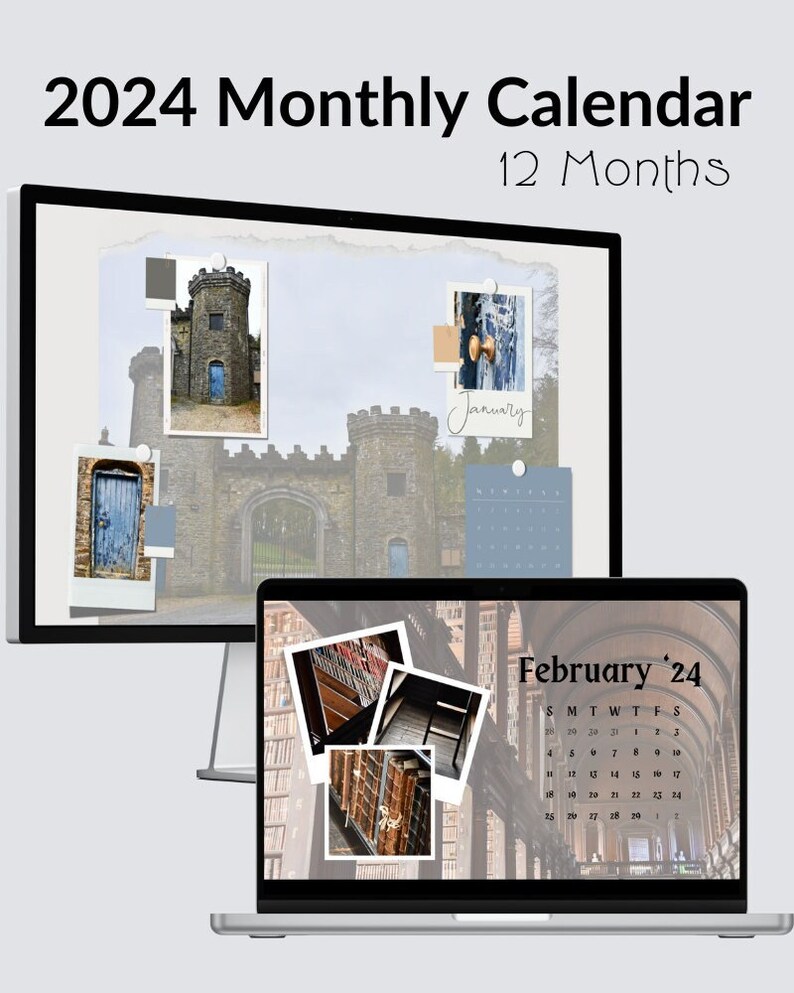2024 Desktop Wallpaper Calendars - Etsy