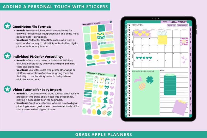 Goodnotes Digital Planner iPad Stickers I Everyday Stickers I March Pre ...