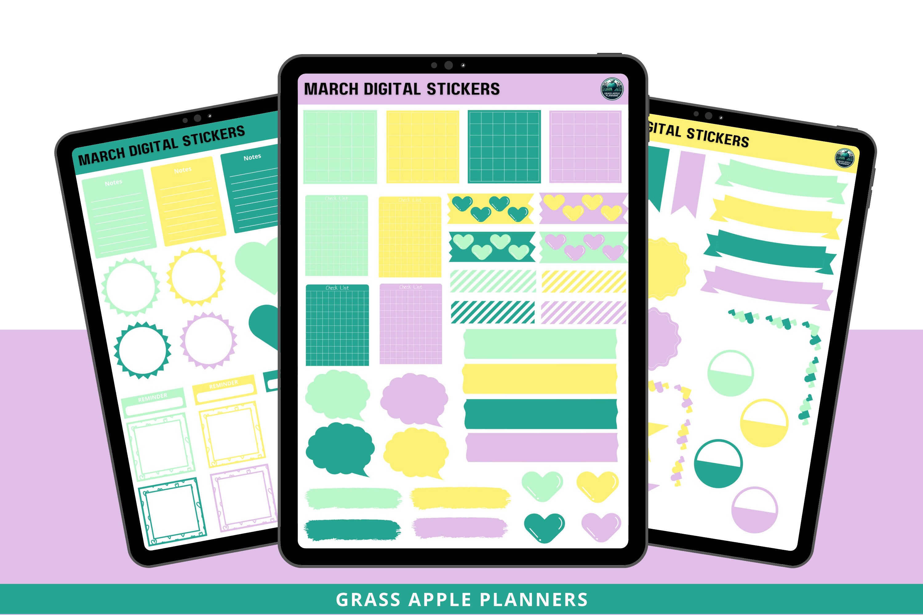 Goodnotes Digital Planner iPad Stickers I Everyday Stickers I March Pre ...