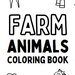 Black White Clean Farm Animals Coloring Worksheet Set - Etsy