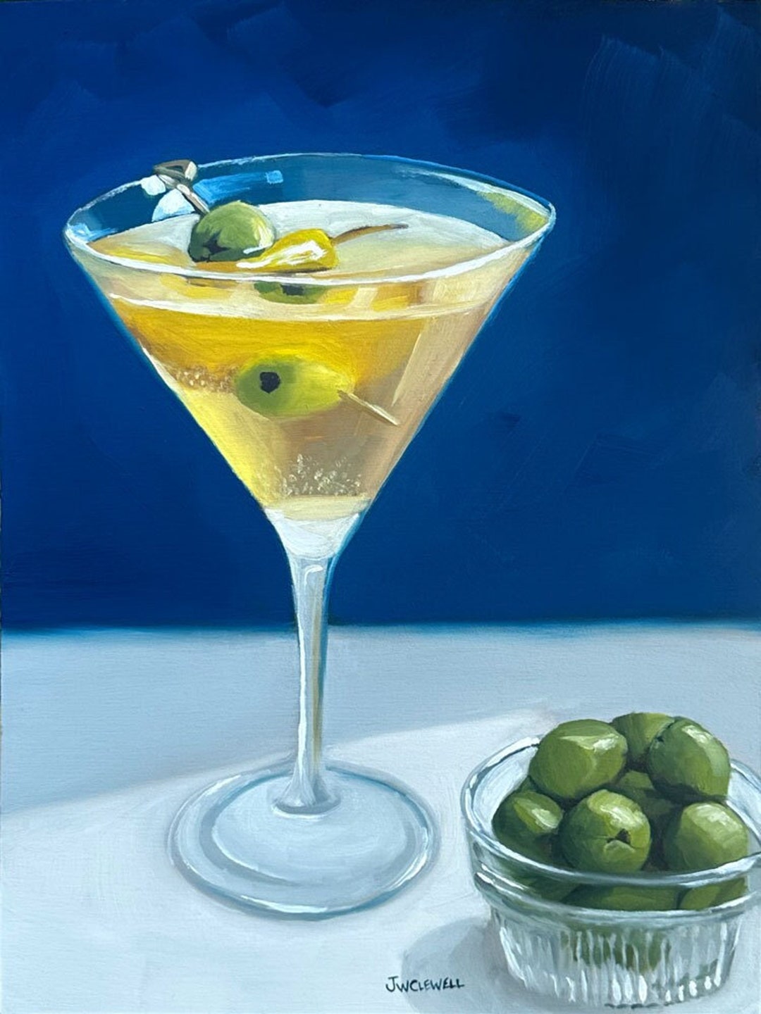 Dirty Martini – Original Oil Painting on Wood Panel by Artist Jason ...