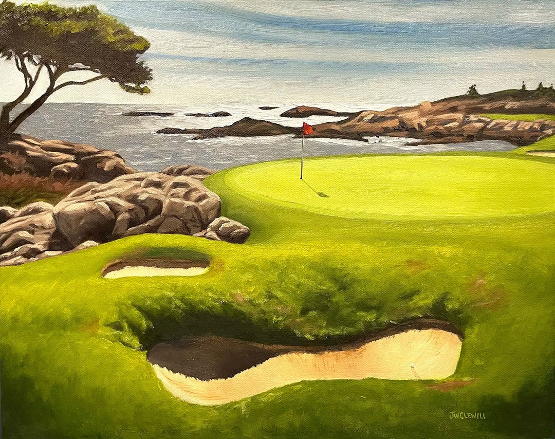 The War Between Serenity and Stress – Original Golf Course Oil Painting ...