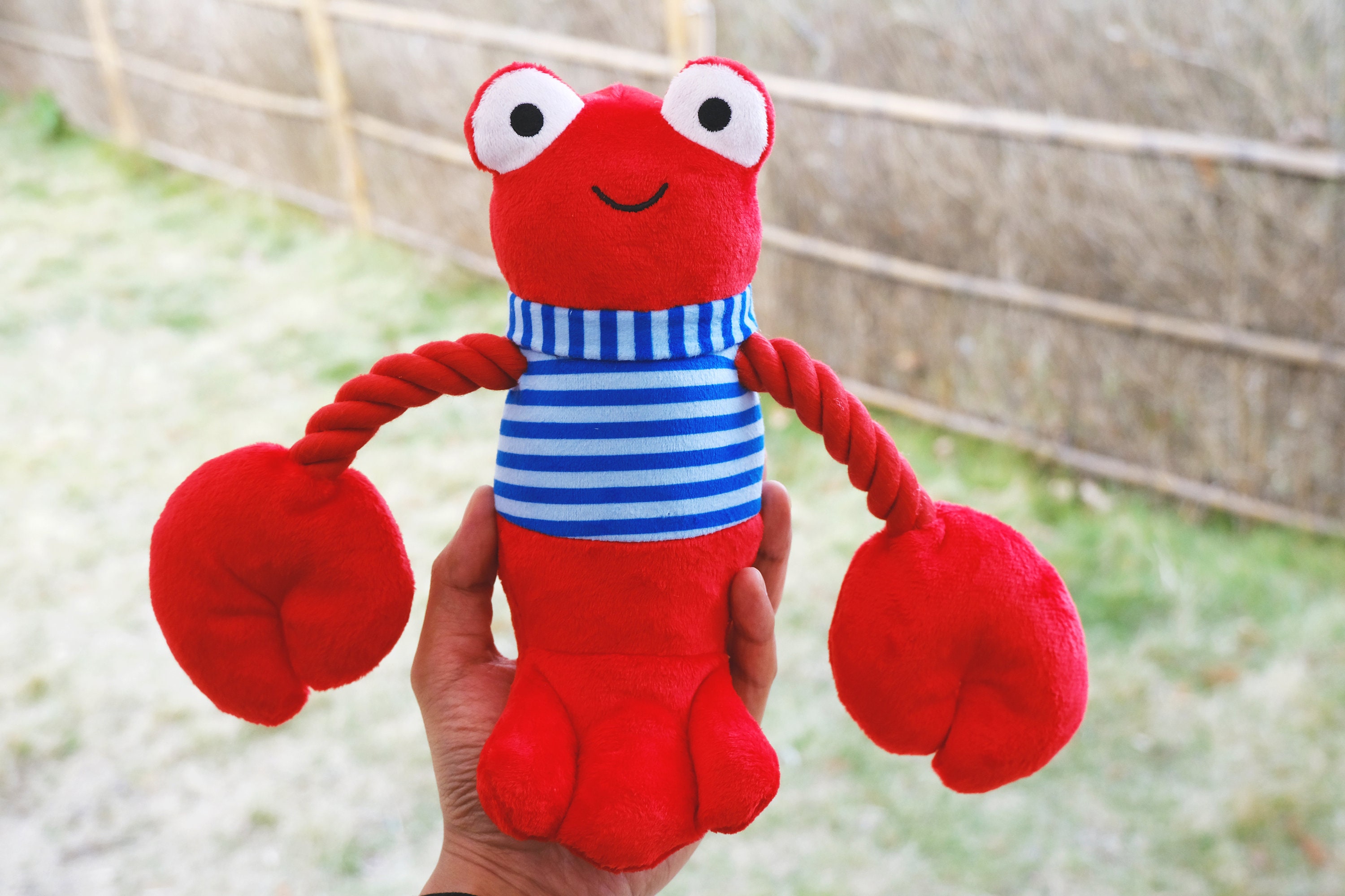 Squeaky Plush Dog Toy: Lobster, Crab, Seagull Rope Tug - Etsy