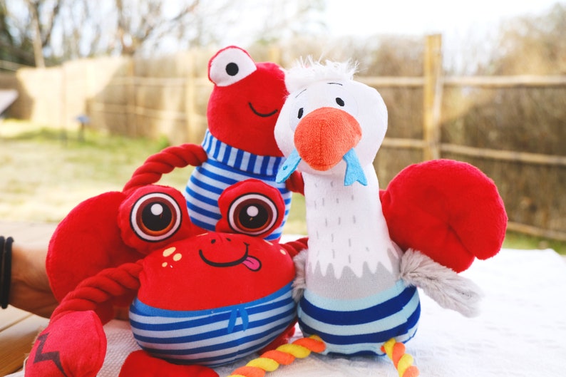 Lobster Crab Seagull Dog Rope Toy/squeaky Dog Toy/rope Tug and Toss Toy ...