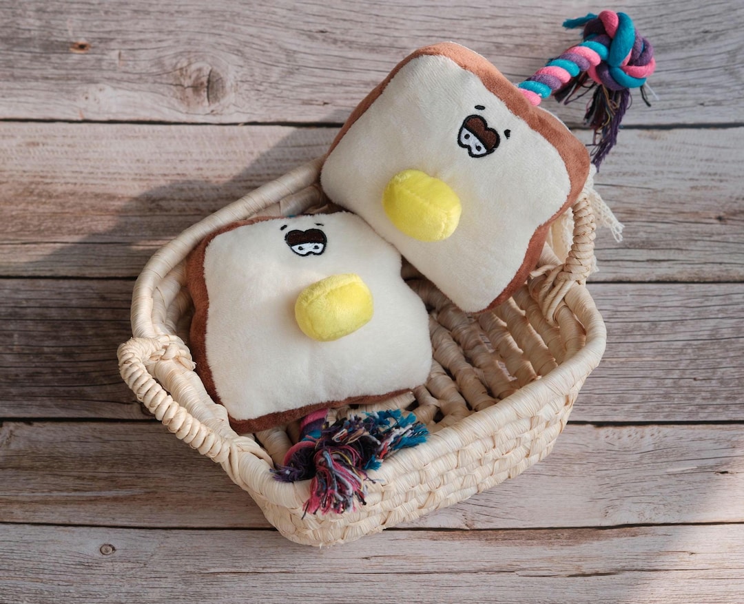 Toast Bread Squeaky Dog Toy With Rope, 14.9 Inch - Etsy