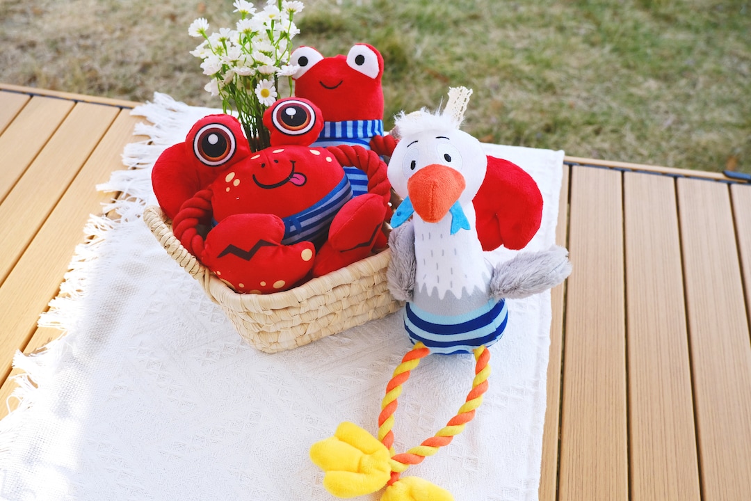 Lobster Crab Seagull Dog Rope Toy/squeaky Dog Toy/rope Tug and Toss Toy ...