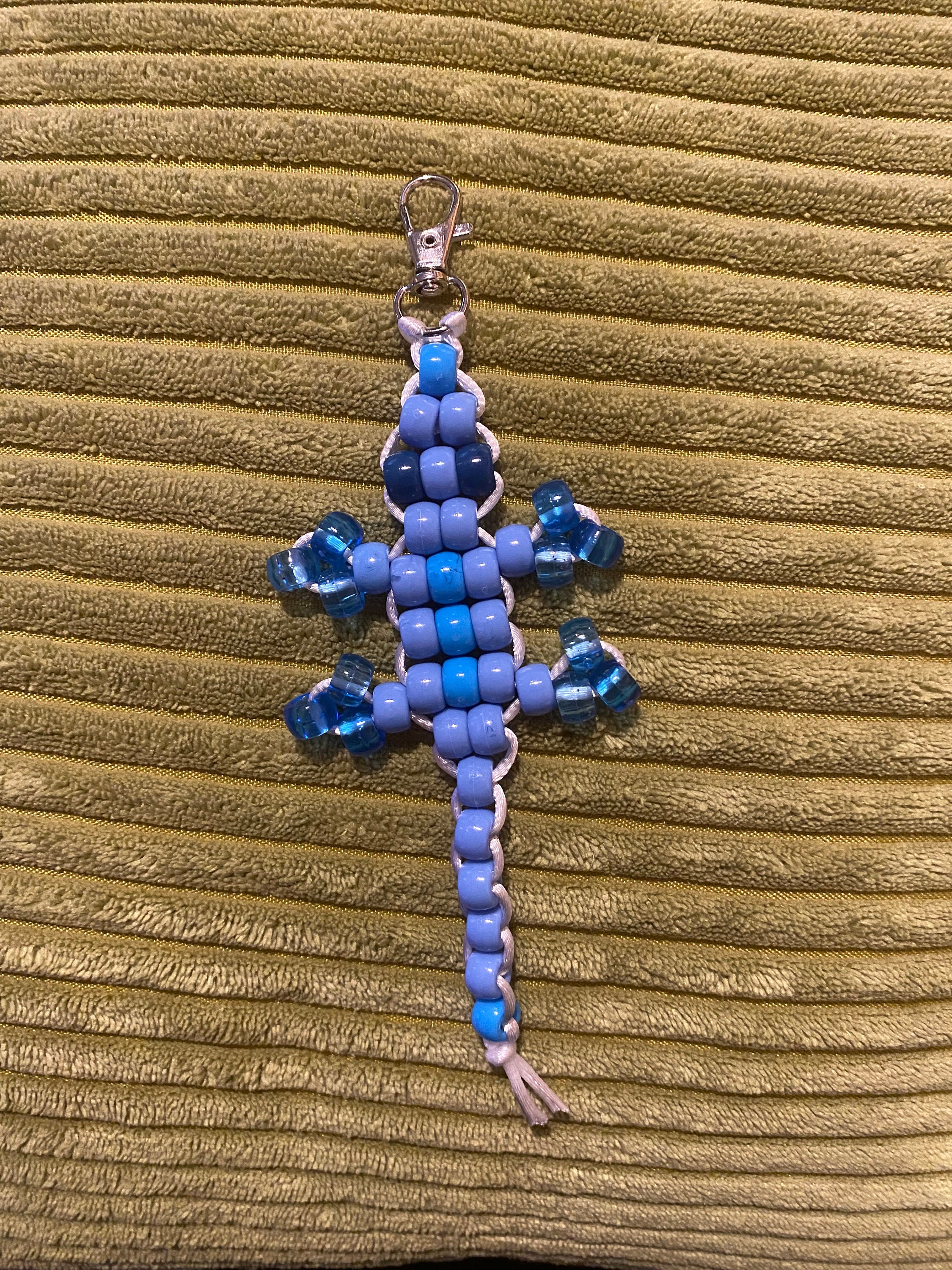 Handmade Blue Baby Gecko Lizard Bead Keychain - Etsy