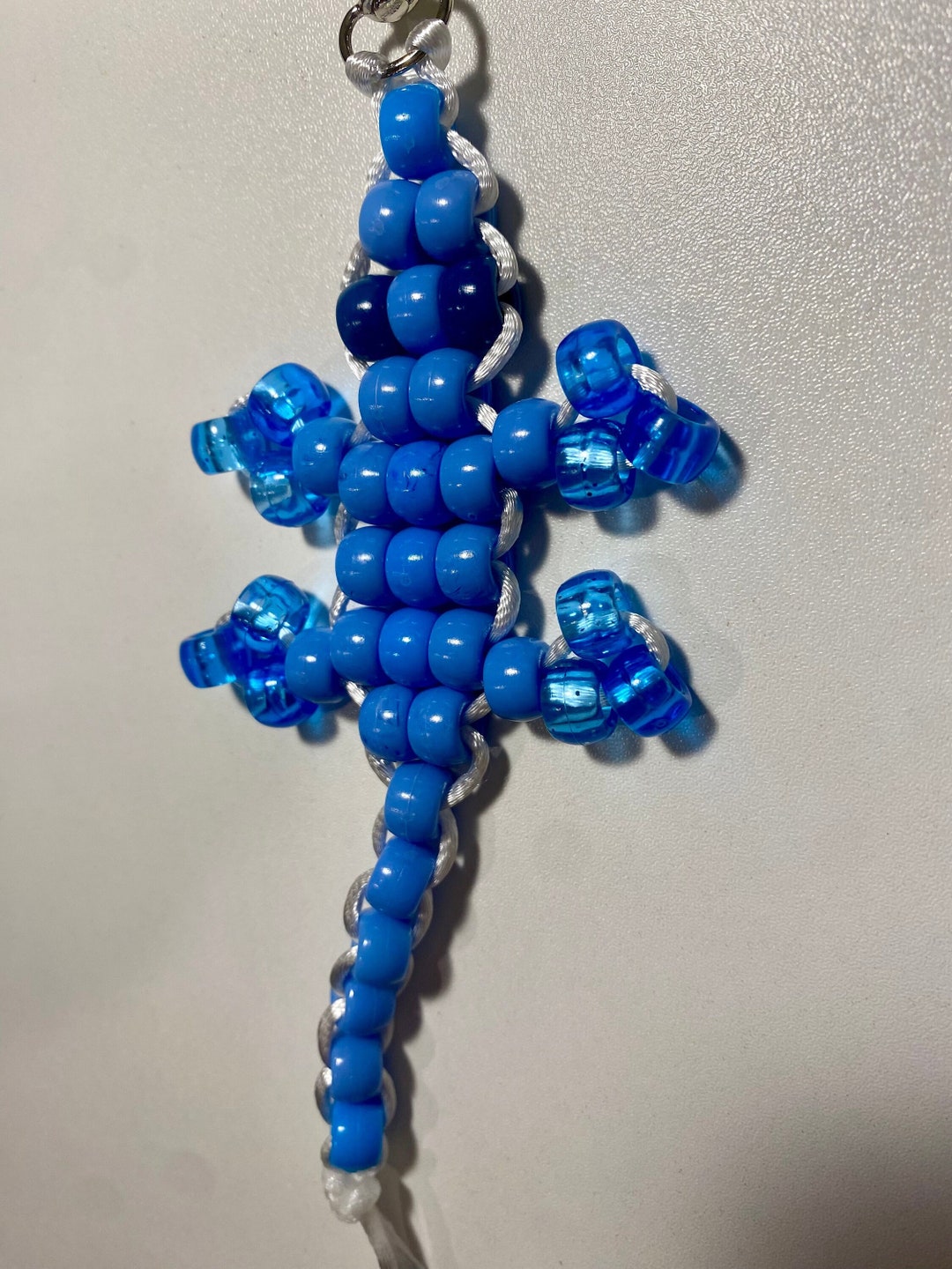Handmade Blue Baby Gecko Lizard Bead Keychain - Etsy