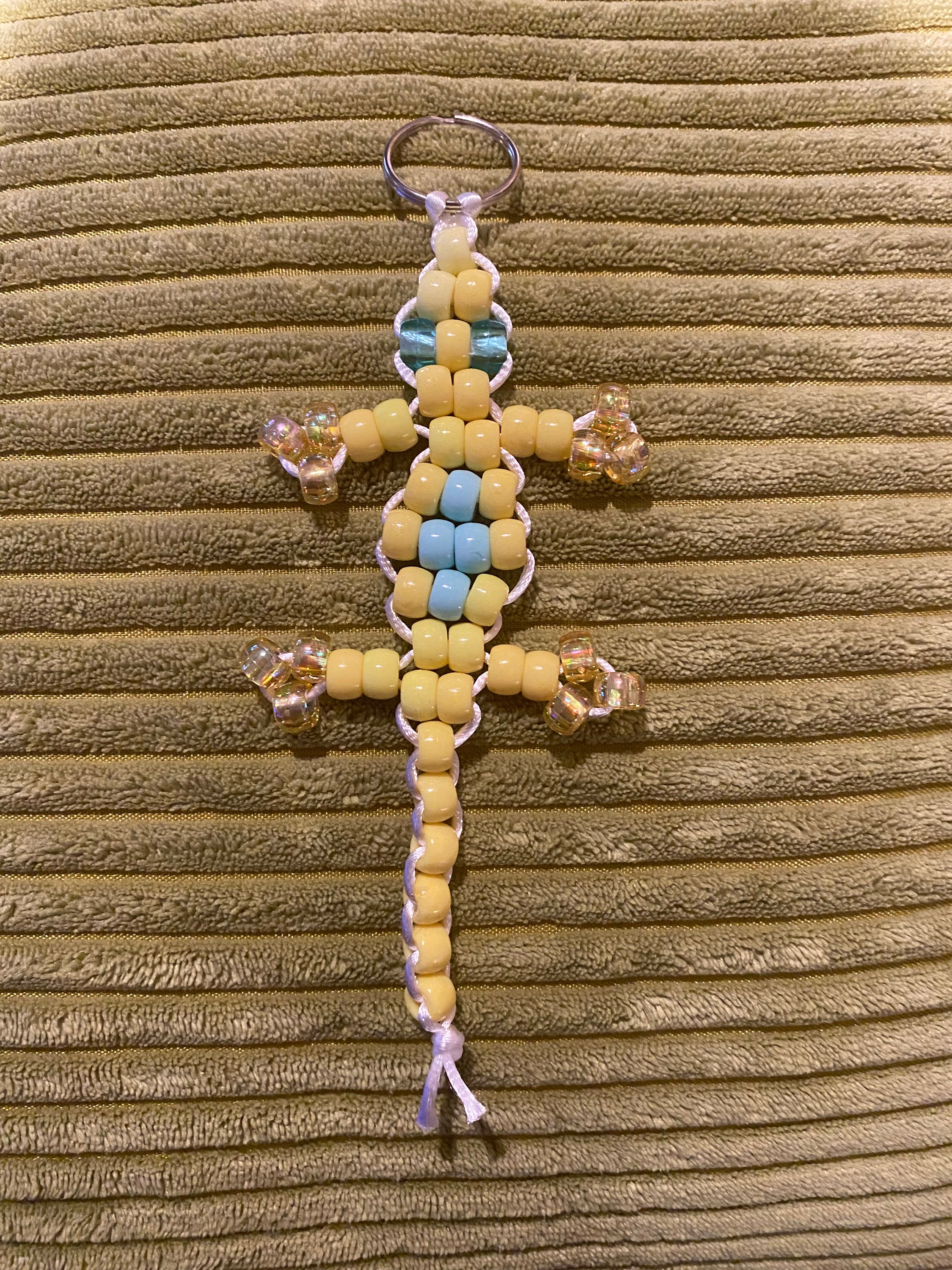 Handmade Sunshine Yellow Gecko Lizard Bead Keychain - Etsy