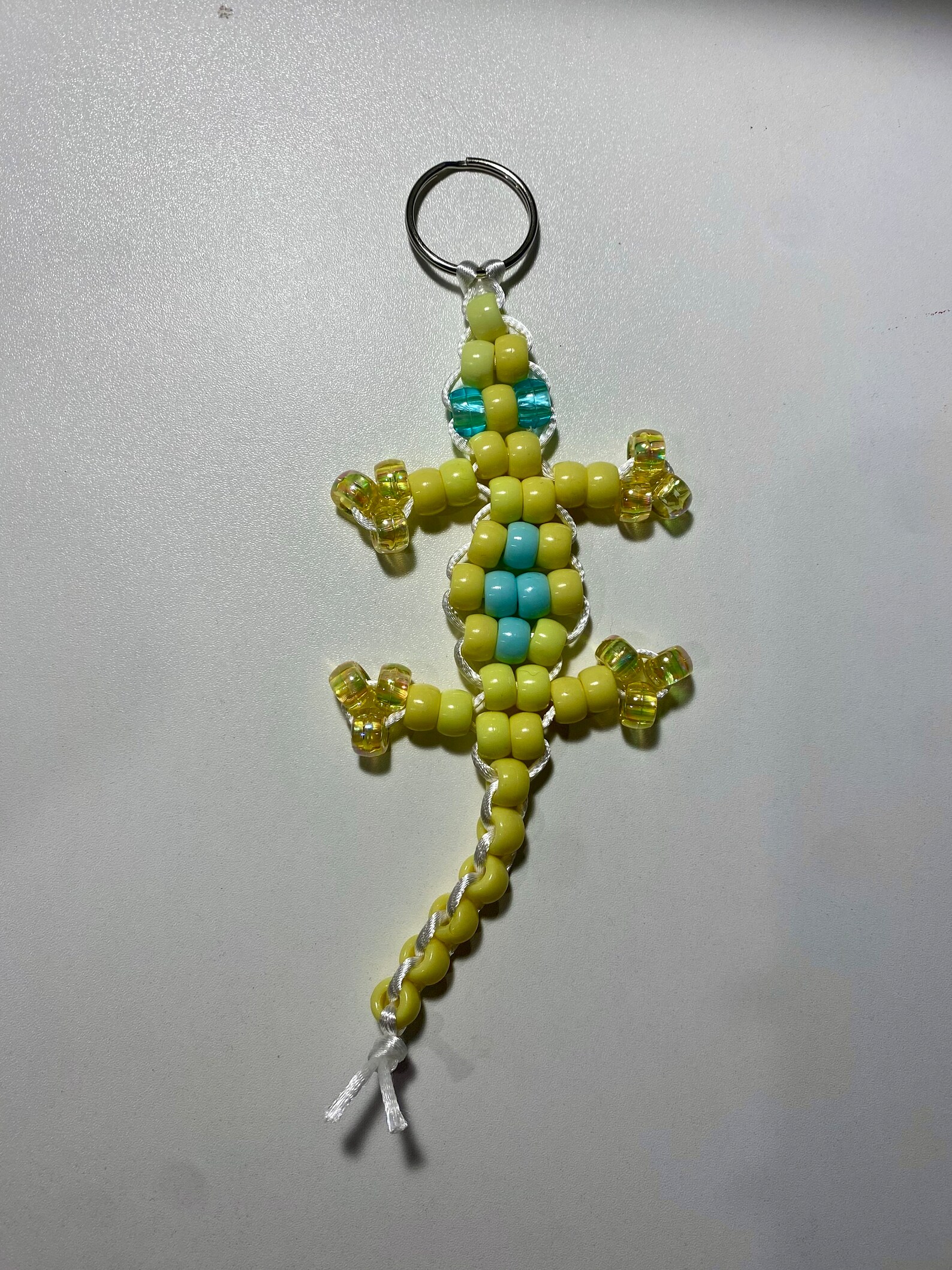 Handmade Sunshine Yellow Gecko Lizard Bead Keychain - Etsy