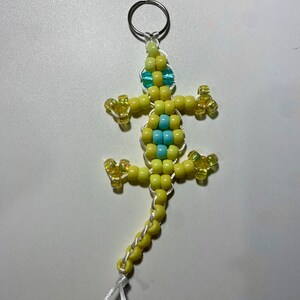 Handmade Sunshine Yellow Gecko Lizard Bead Keychain - Etsy