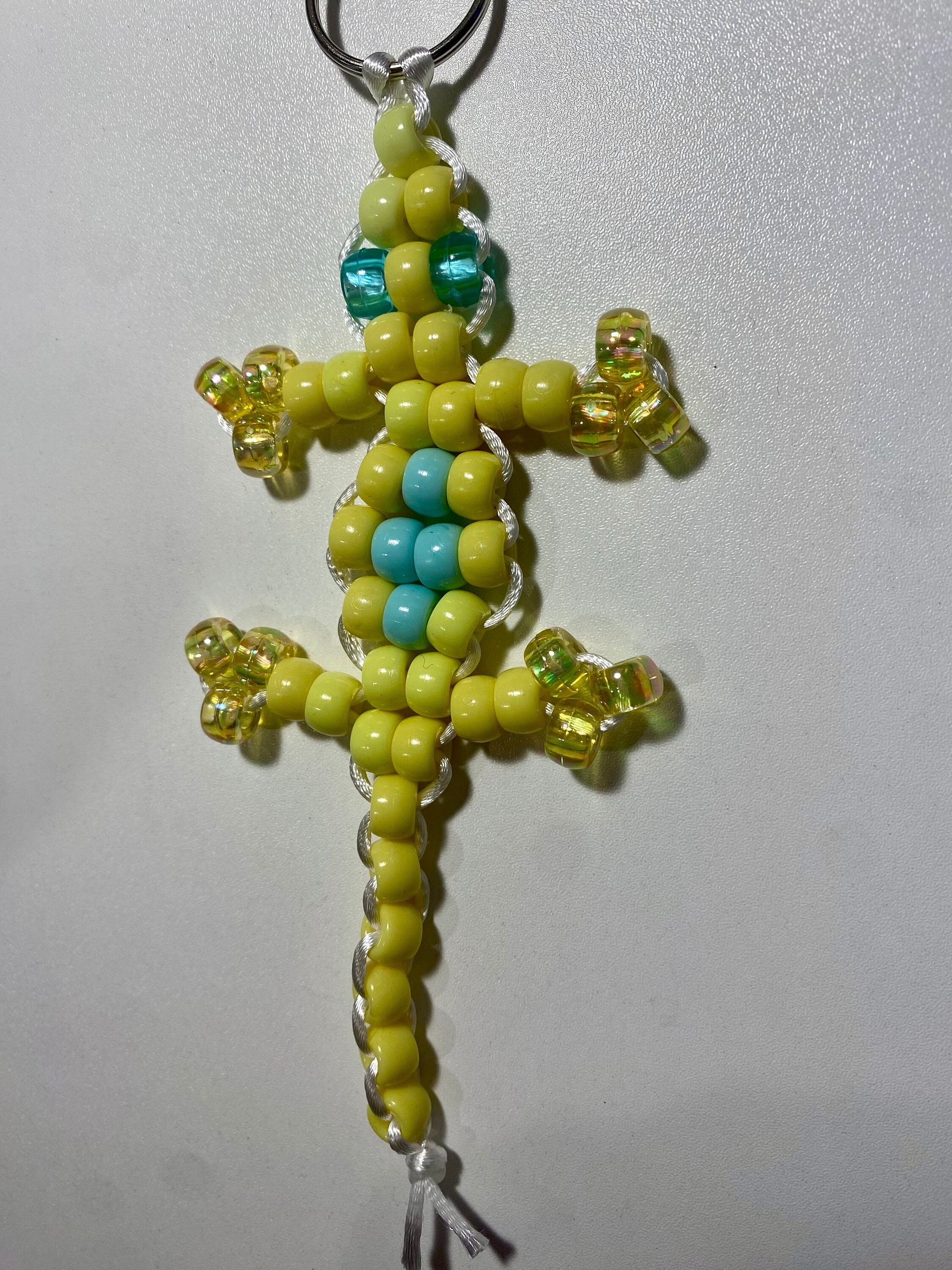 Handmade Sunshine Yellow Gecko Lizard Bead Keychain - Etsy