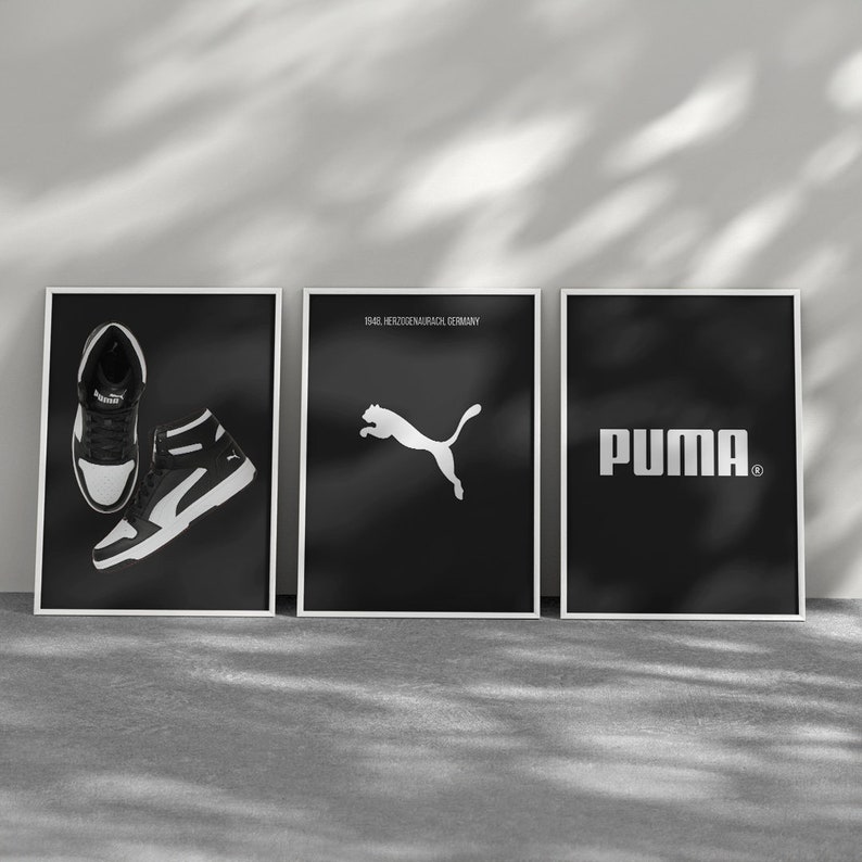 Puma Poster Motivational Quote BLACK DESIGN, Puma Poster, Set of 3 Puma ...