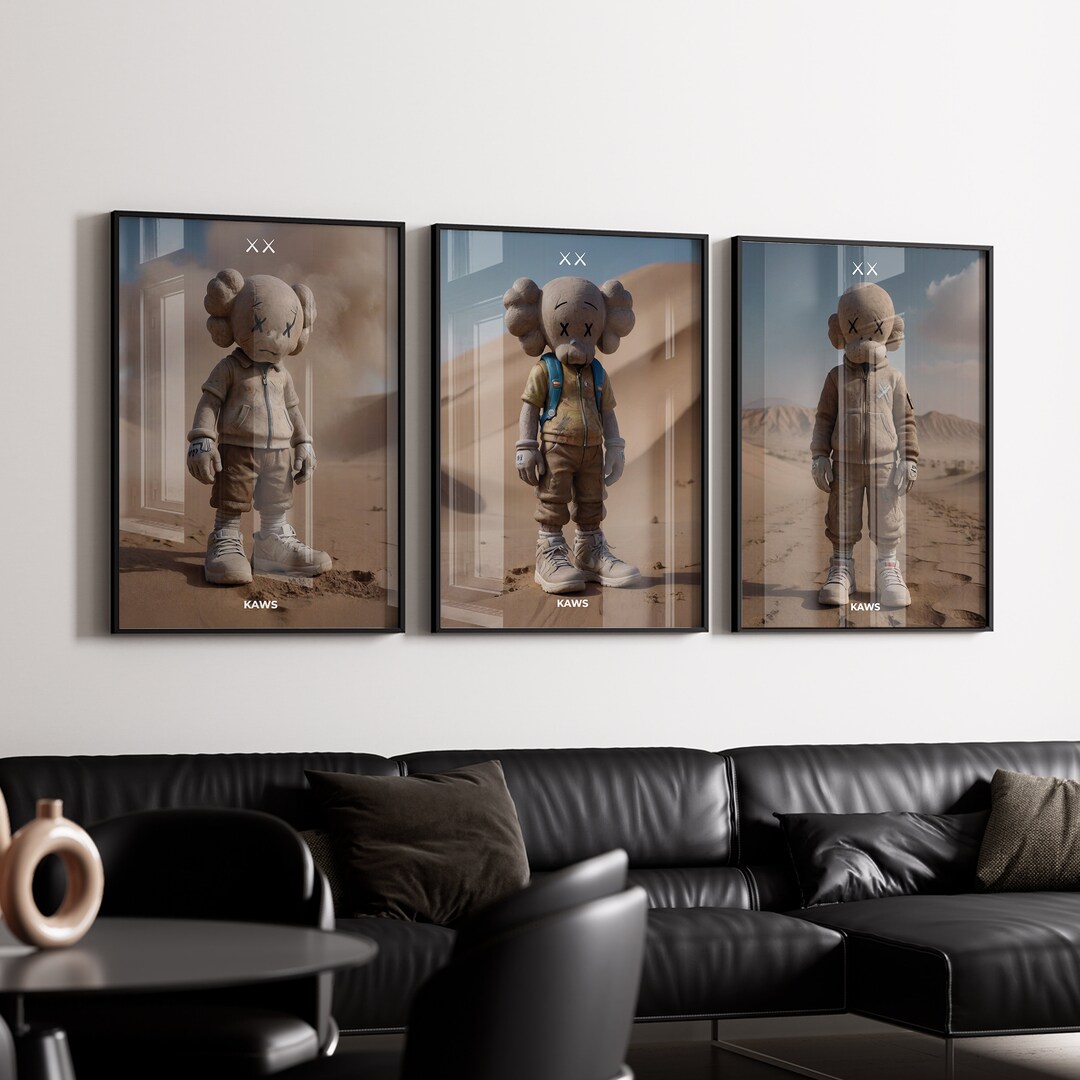 Kaws Wall Poster, Desert Design Kaws Digital Poster, Wall Art ...