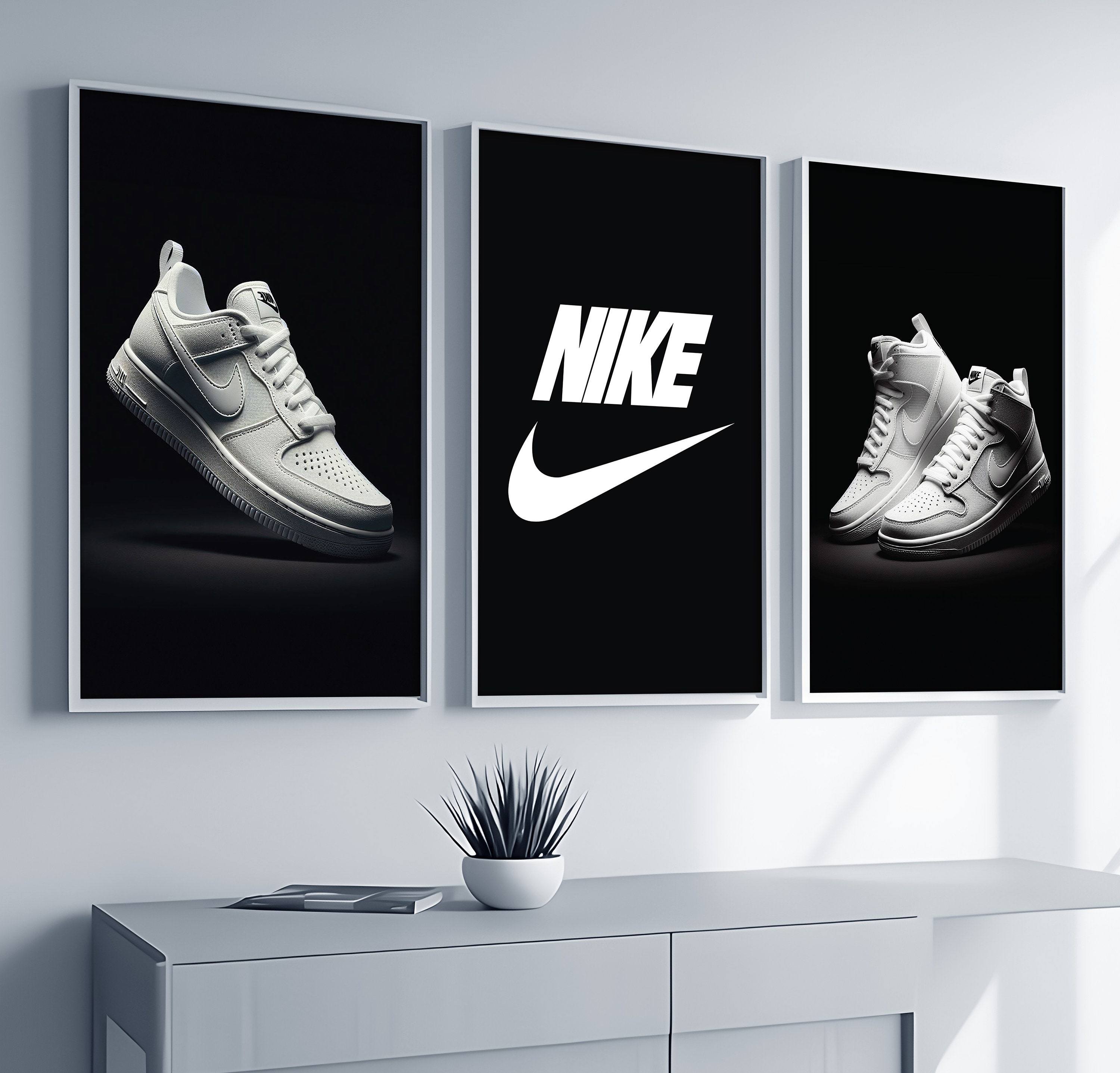 Nike Poster Motivational Quote BLACK DESIGN, Just Do It Poster, Set of ...