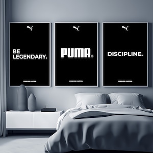 Puma Poster Motivational Quote BLACK DESIGN, Puma Poster, Set of 3 Puma ...