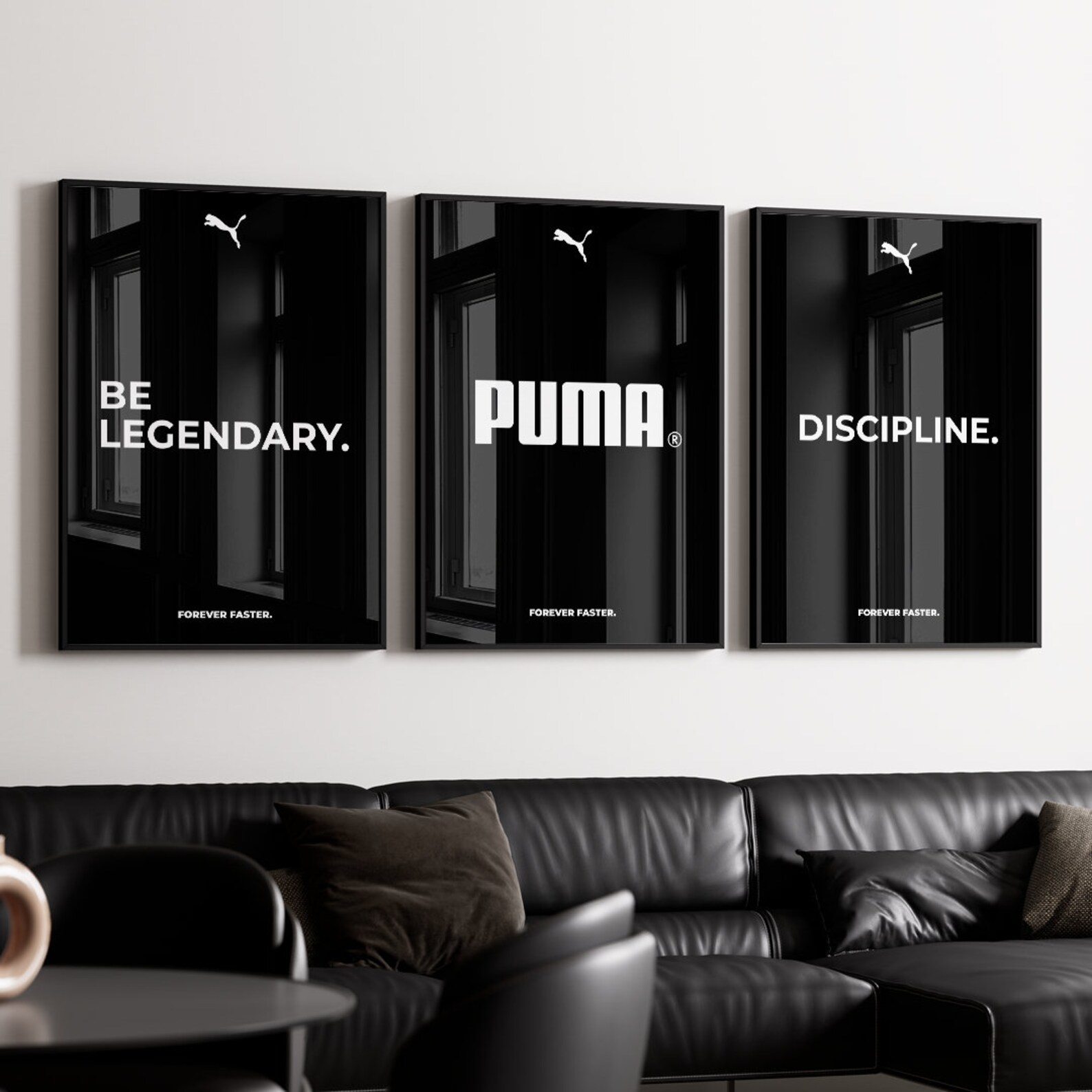 Puma Poster Motivational Quote BLACK DESIGN, Puma Poster, Set of 3 Puma ...