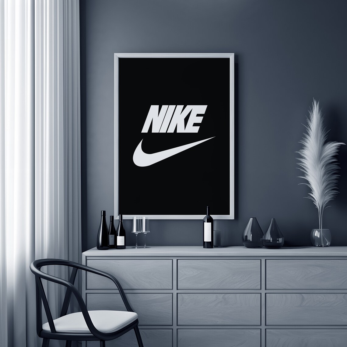 Nike Poster Motivational Quote BLACK DESIGN, Just Do It Poster, Set of ...