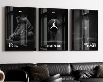 Nike Poster Motivational Quote BLACK DESIGN, Just Do It Poster, Set of ...