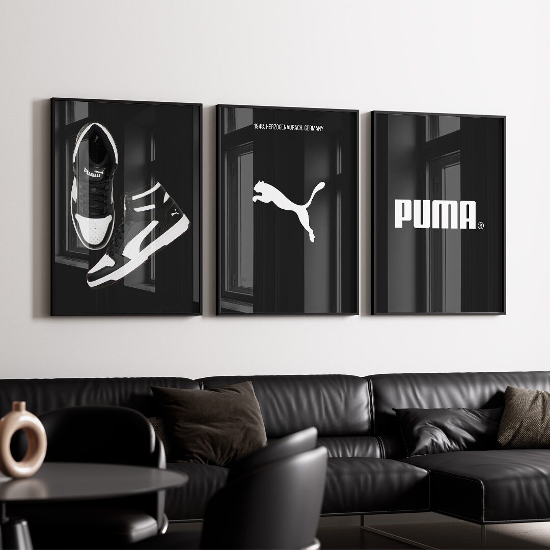 Puma Poster Motivational Quote BLACK DESIGN, Puma Poster, Set of 3 Puma ...