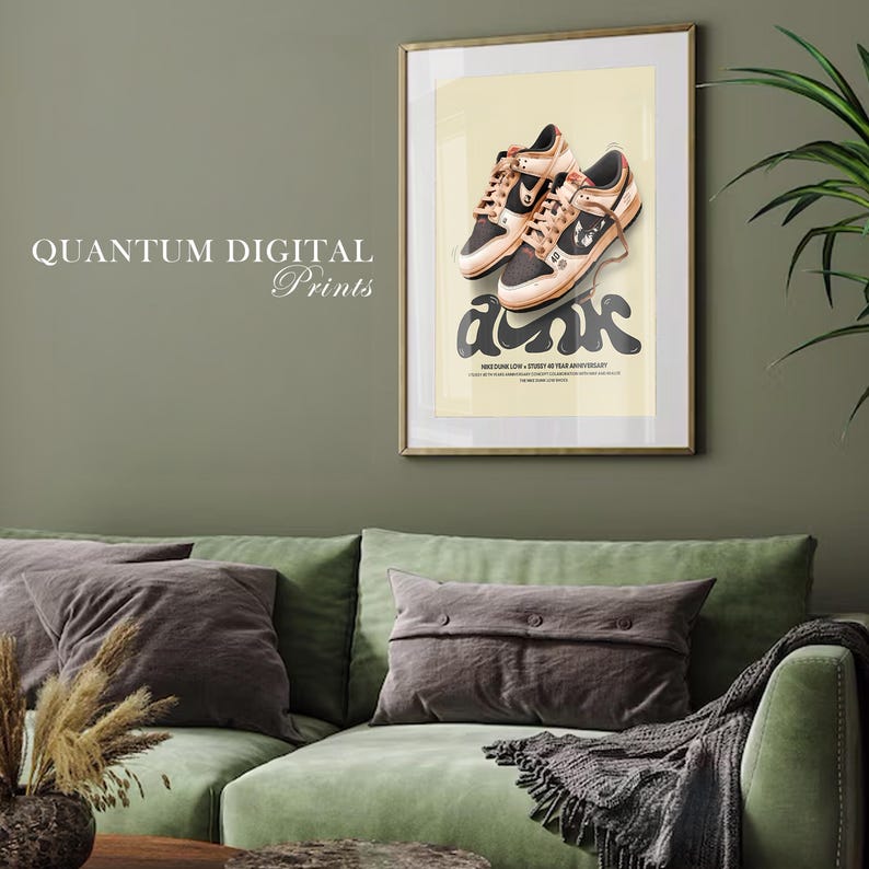 Nike Dunk Shoe Poster Digital Downloadable File for Home and Wall Decor ...