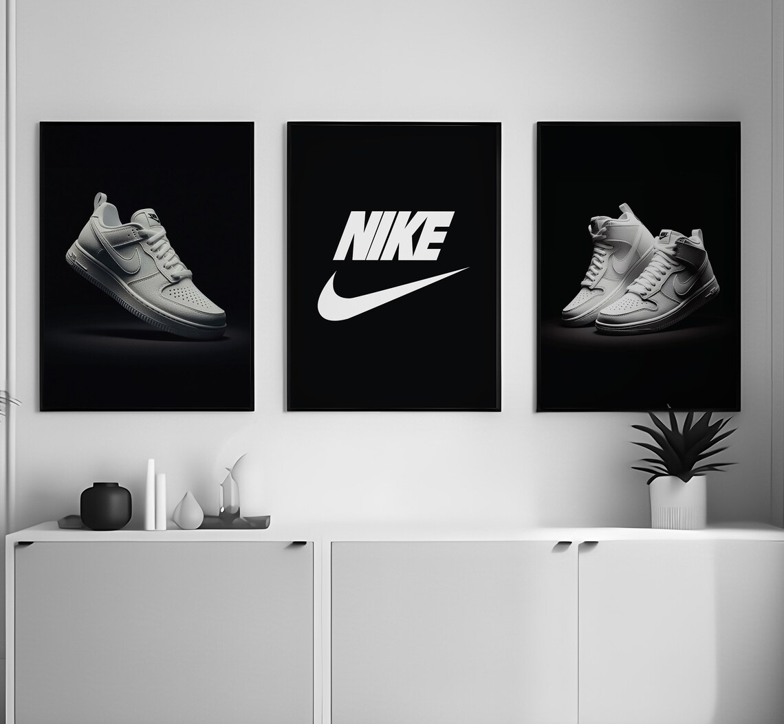 Nike Poster Motivational Quote BLACK DESIGN, Just Do It Poster, Set of ...
