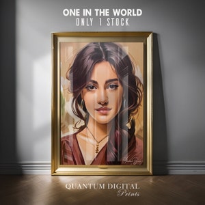 One in the World Poster, Digital Portrait Drawing of a Woman, Acrylic ...