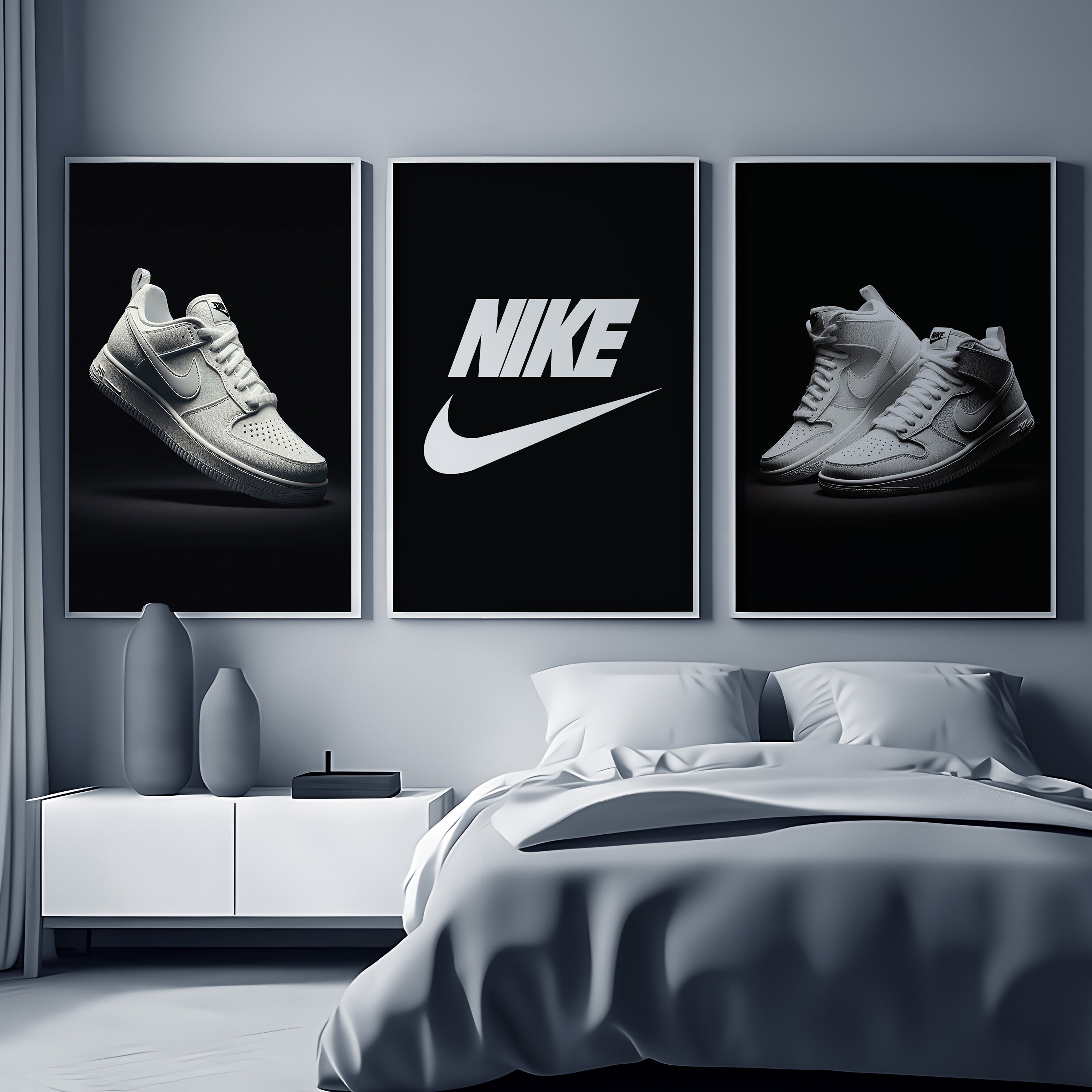 Nike Poster Motivational Quote BLACK DESIGN, Just Do It Poster, Set of ...