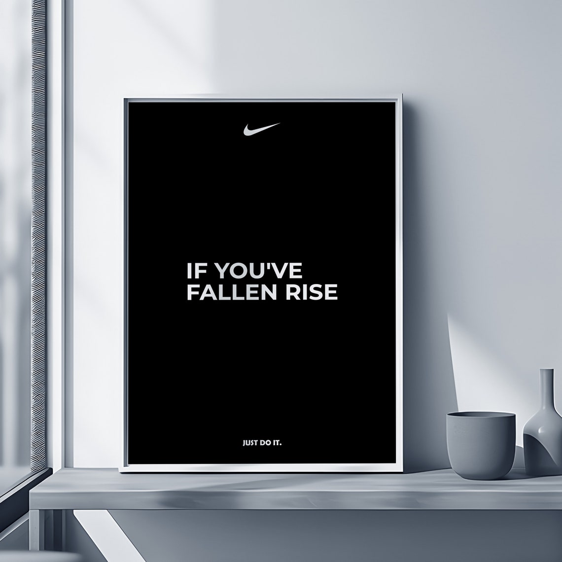 Nike Poster Motivational Quote BLACK DESIGN, Just Do It Poster, Set of ...