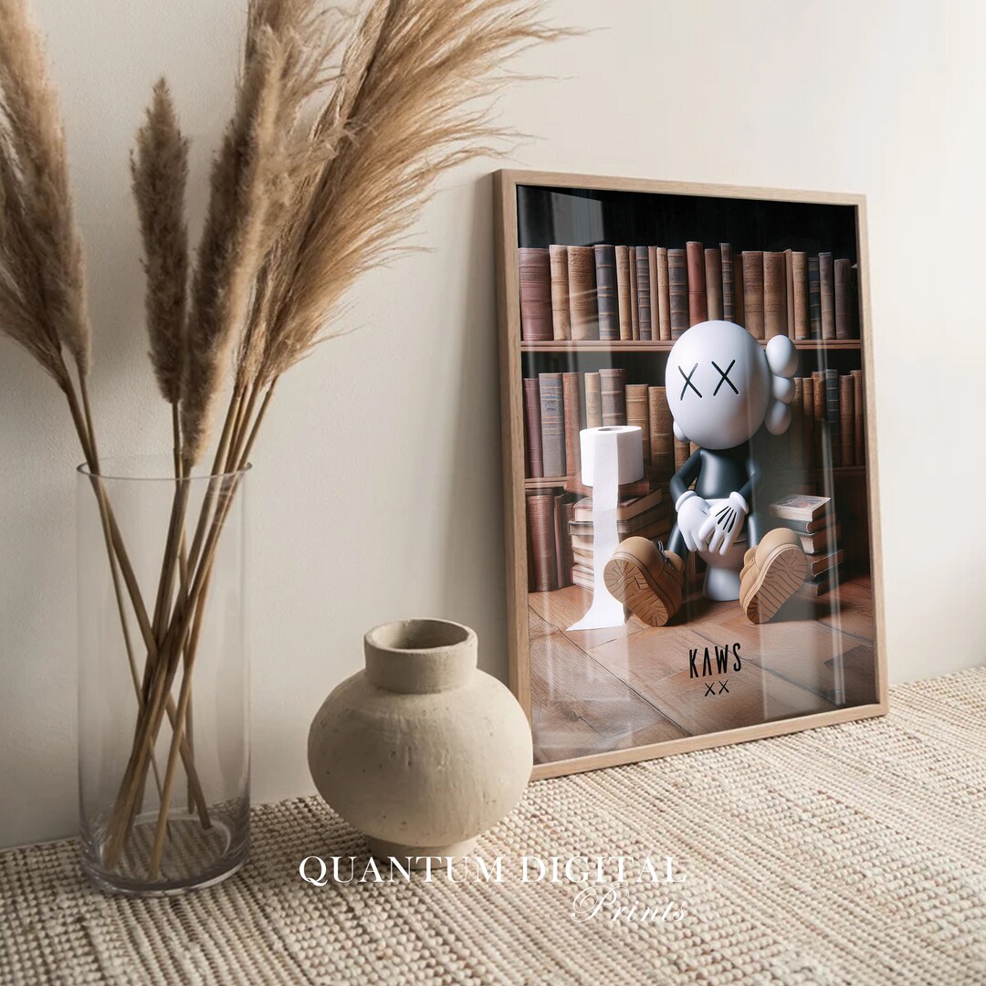 Kaws Library, Wall Poster, Colors Design Kaws Digital Poster, Wall Art ...