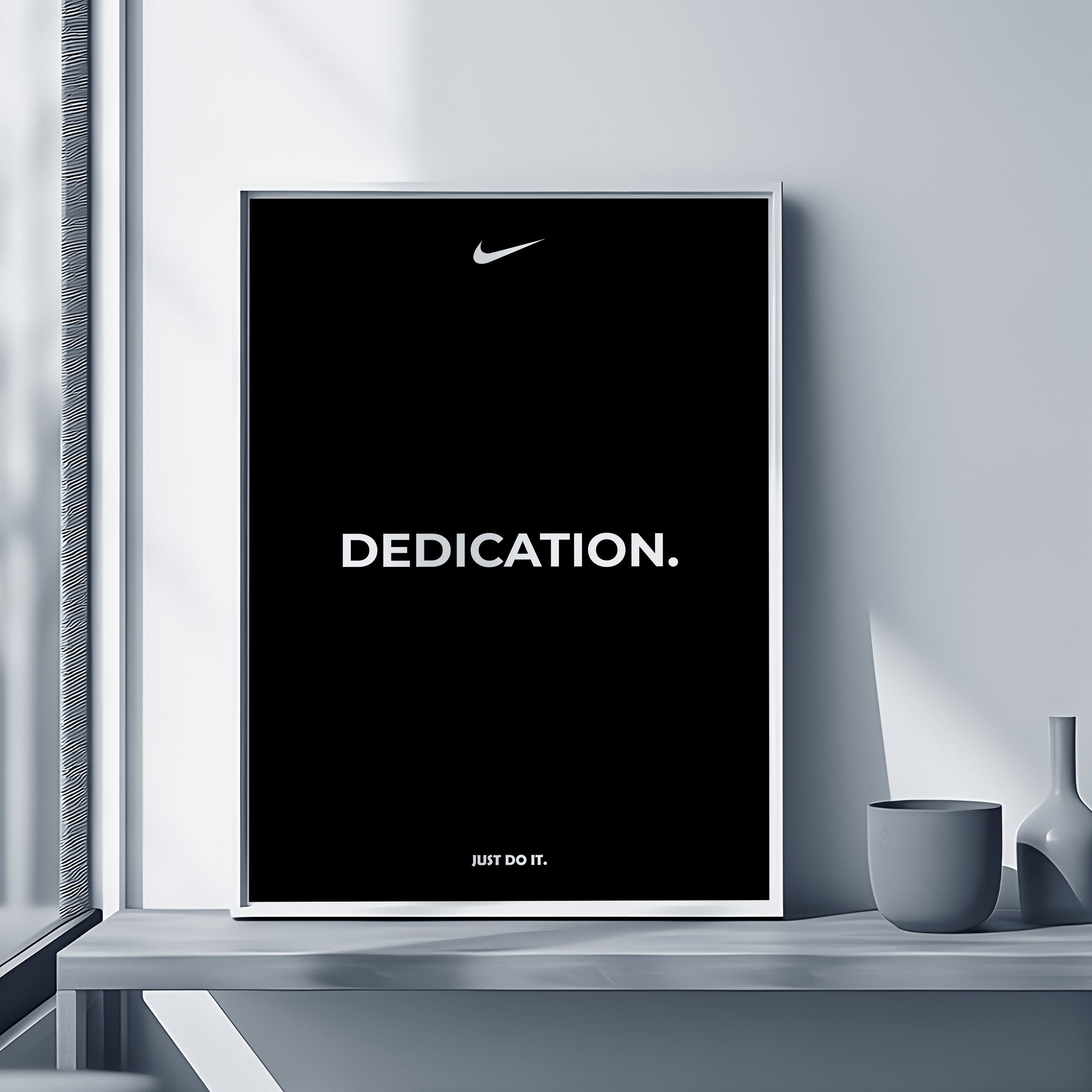 Nike Poster Motivational Quote BLACK DESIGN, Just Do It Poster, Set of ...