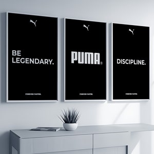 Puma Poster Motivational Quote BLACK DESIGN, Puma Poster, Set of 3 Puma ...