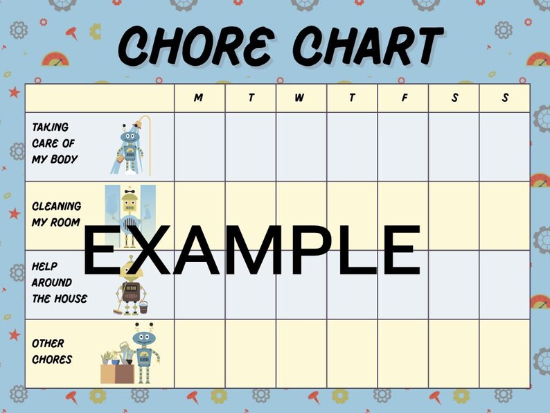 Robot Chore Chart - Etsy