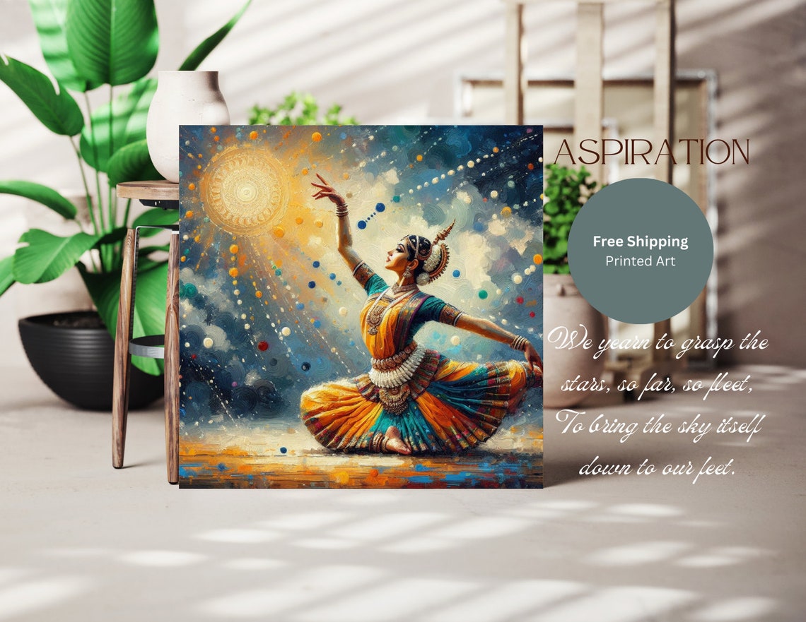 Colorful South Indian Dance Studio Painting Decor, Desi Wall Art ...