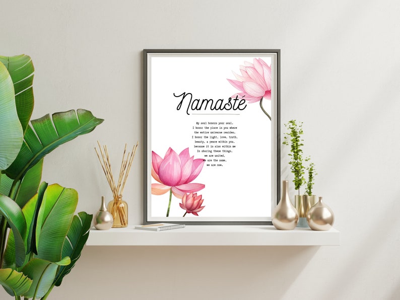 Namaste Definition Indian Wall Art Desi Poster Home Welcome Traditional ...