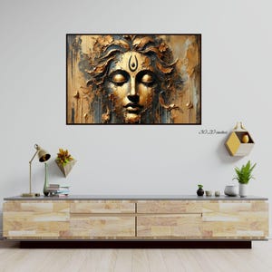 Deity, Lord Shiva Krishna Vishnu Hindu God Wall Art, Modern Abstract ...