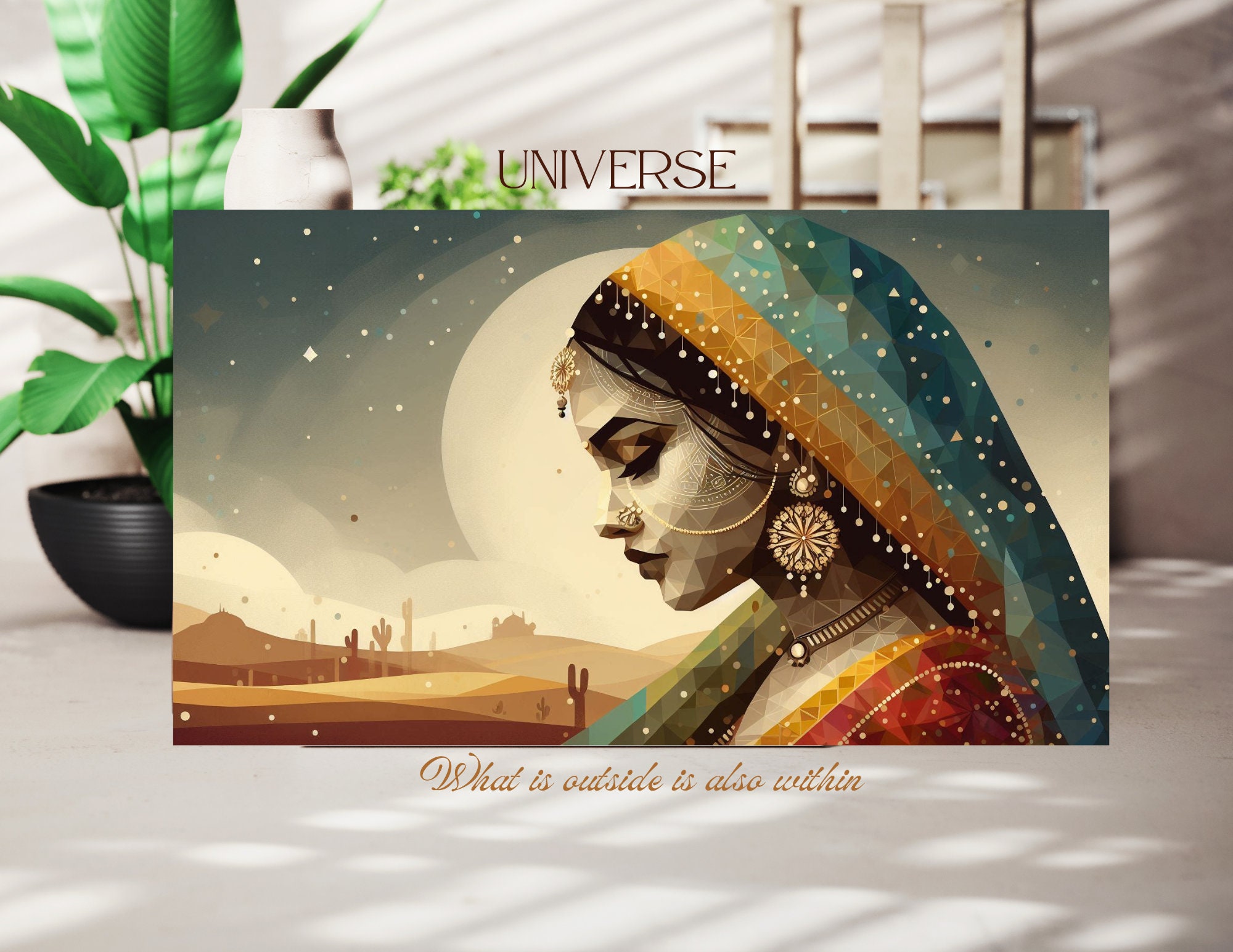 East Indian Rajasthani Woman Desi Modern Wall Art, Princess Queen ...