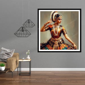 Natya, Large South Indian Wall Art Canvas, Bharatnatyam Woman Dancer ...