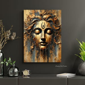 Deity, Lord Shiva Krishna Vishnu Hindu God Wall Art, Modern Abstract ...