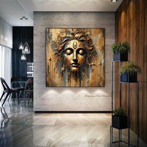 Deity, Lord Shiva Krishna Vishnu Hindu God Wall Art, Modern Abstract ...