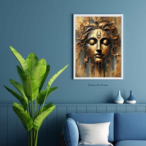 Deity, Lord Shiva Krishna Vishnu Hindu God Wall Art, Modern Abstract ...