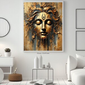 Deity, Lord Shiva Krishna Vishnu Hindu God Wall Art, Modern Abstract ...