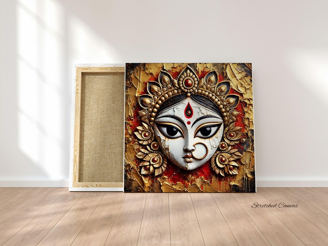 Goddess Durga Shakti Painting, Indian Spiritual Art, Housewarming Gift ...