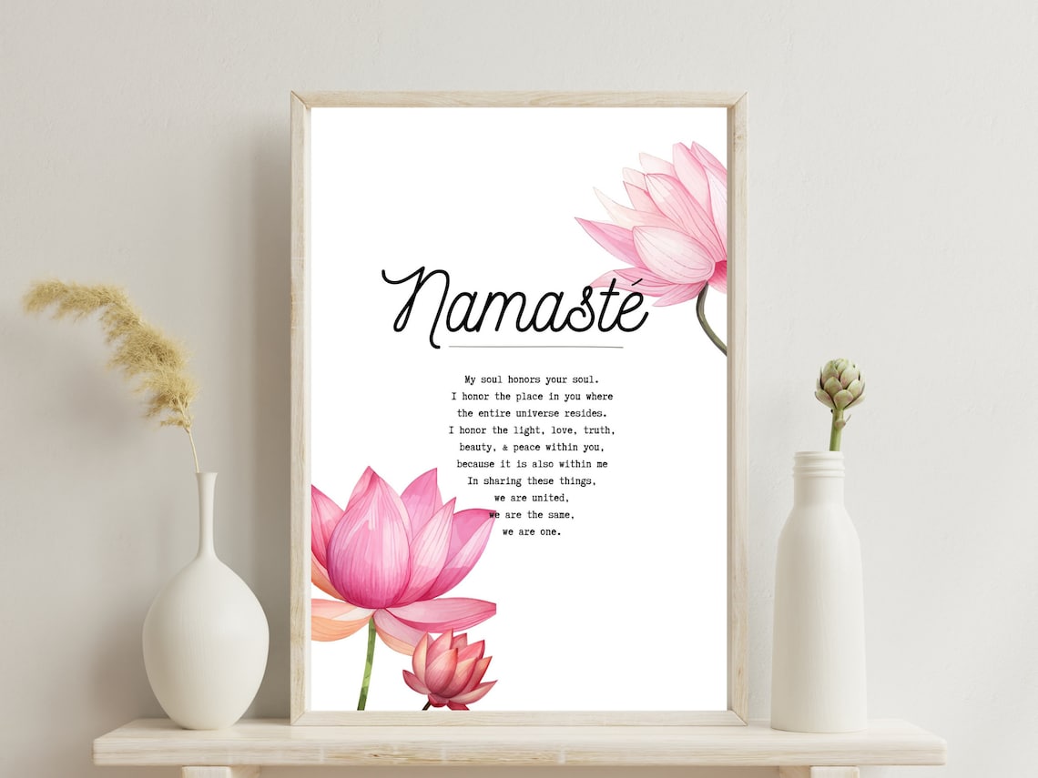 Namaste Definition Indian Wall Art Desi Poster Home Welcome Traditional ...