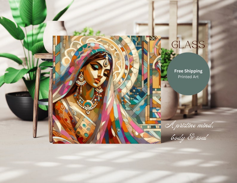 Colorful South Indian Dance Studio Painting Decor, Desi Wall Art ...