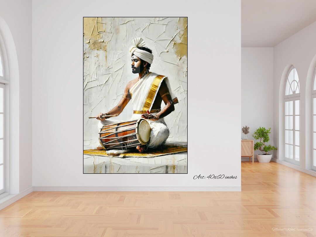 South Indian Male Musician Playing Mridangam Dholki Tabla, Indian ...