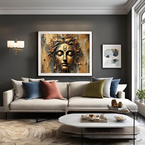 Deity, Lord Shiva Krishna Vishnu Hindu God Wall Art, Modern Abstract ...