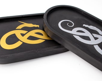 Dragon Tray Black Resin Dragon Decorative Tray Japanese Style Dragon ...